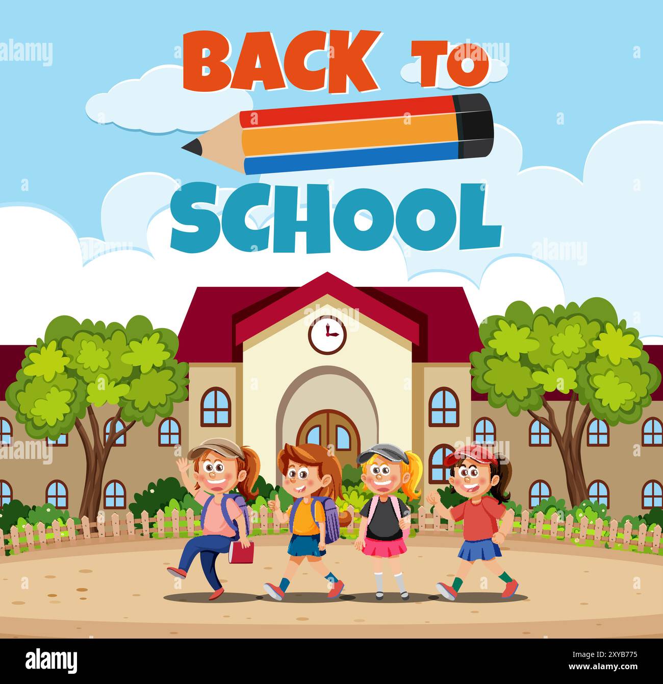 Elementary school students walking Stock Vector Images - Alamy