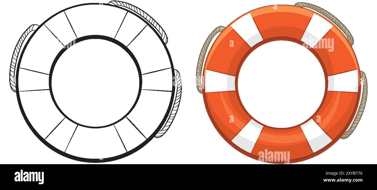 Vector illustration of a lifeguard's life preserver Stock Vector Image ...