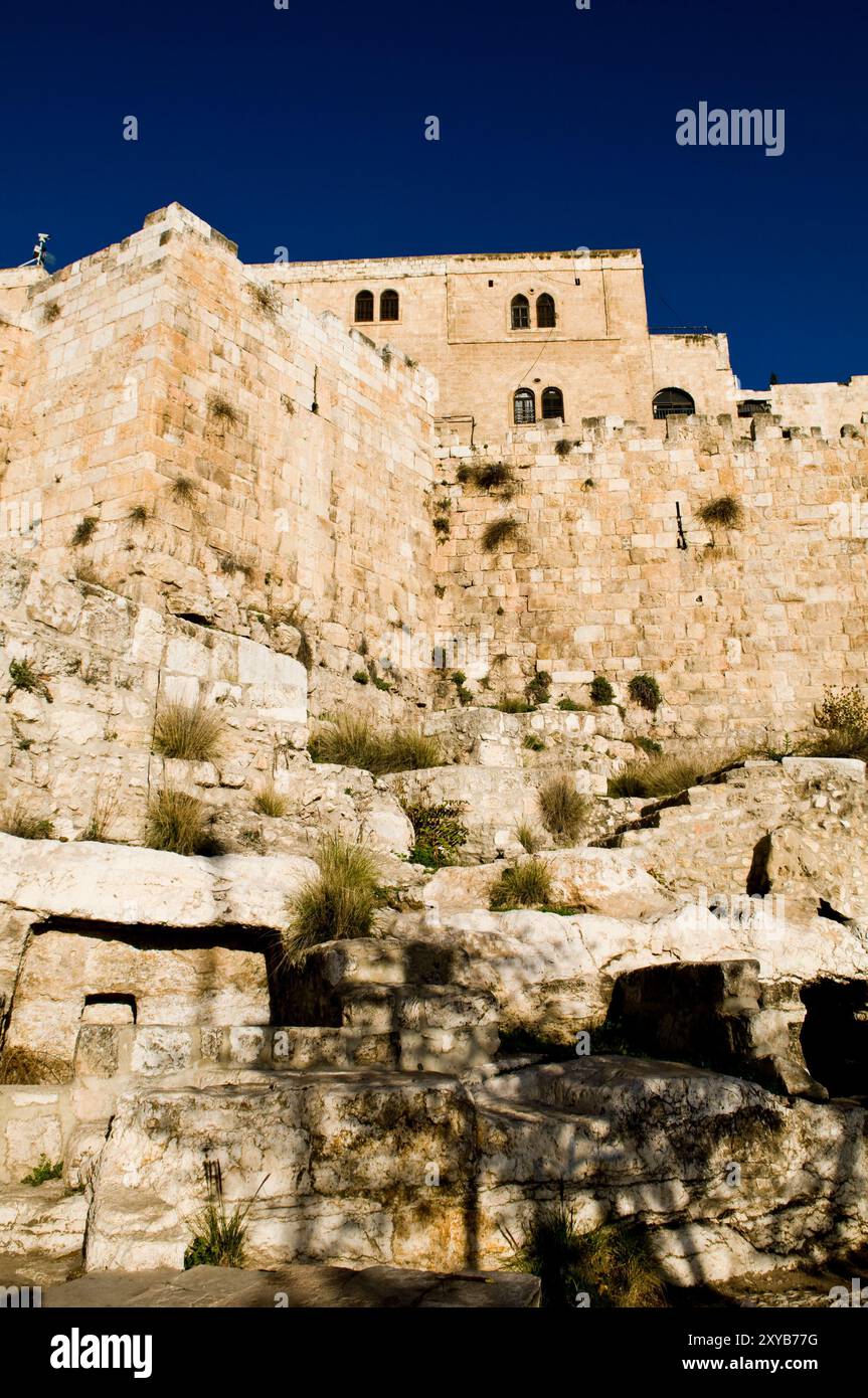 The Jerusalem Archaeological Park near the Dung gate in the old city of ...
