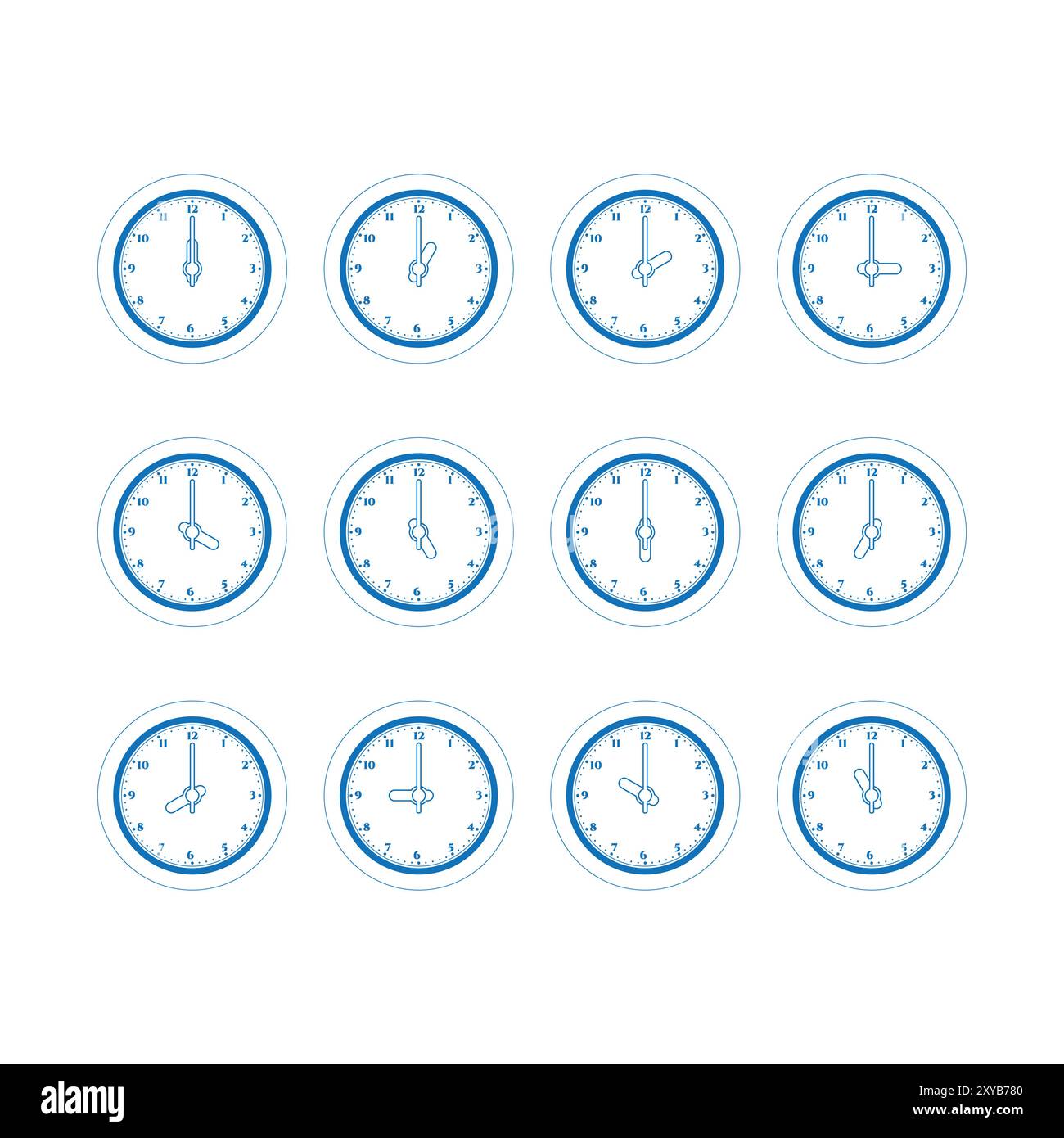 Clock 11 am Stock Vector Images - Alamy