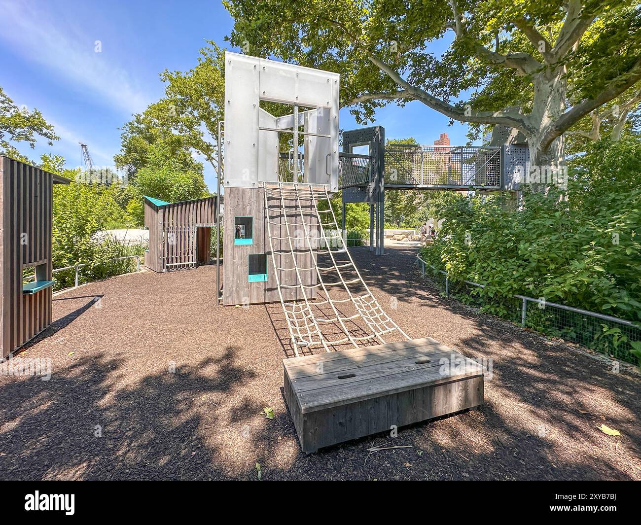 Contemporary playground in the Battery Playscape in the Battery Park in ...