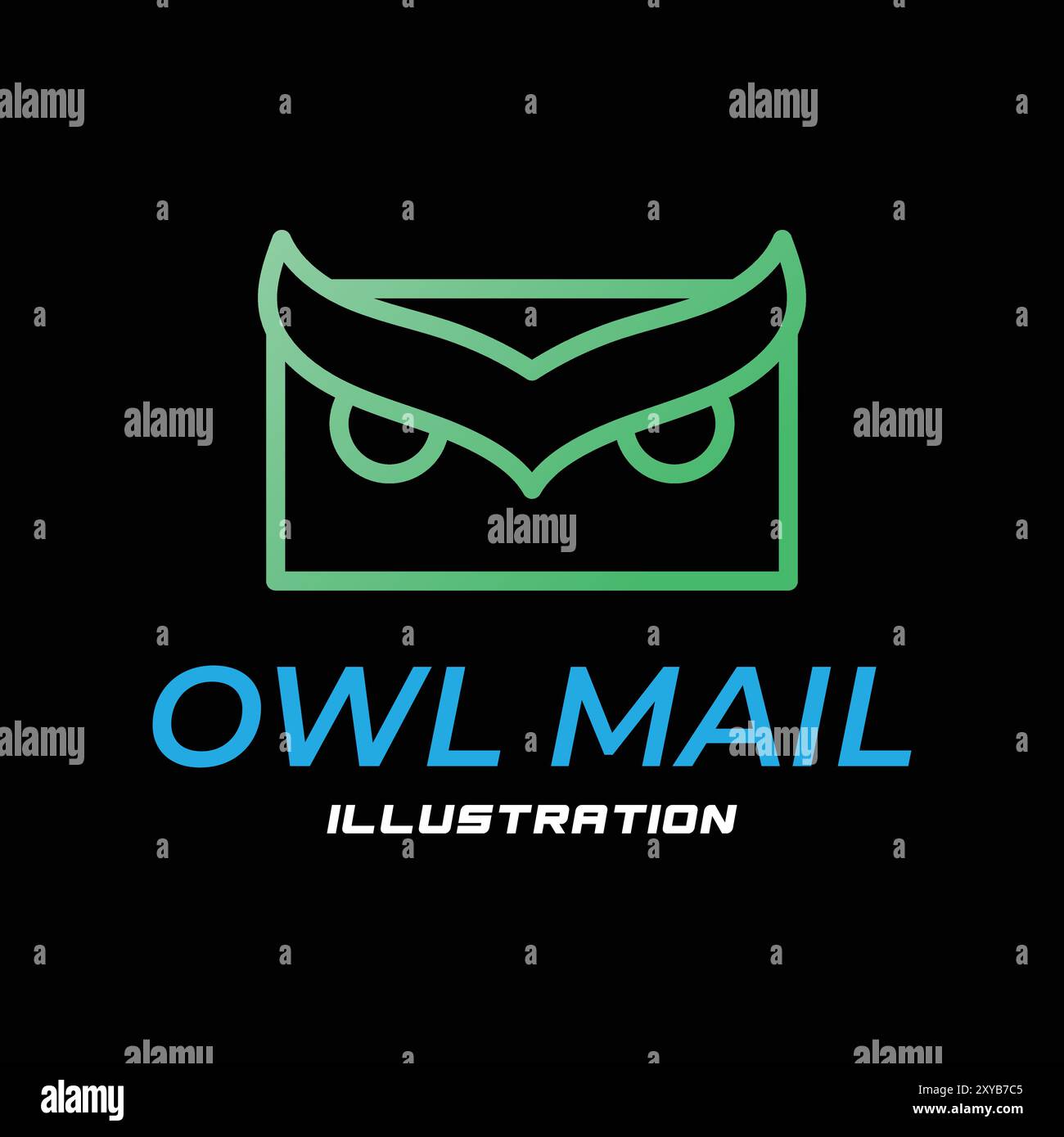 Simple Geometric Owl Bird Mail Icon Illustration Vector Stock Vector ...