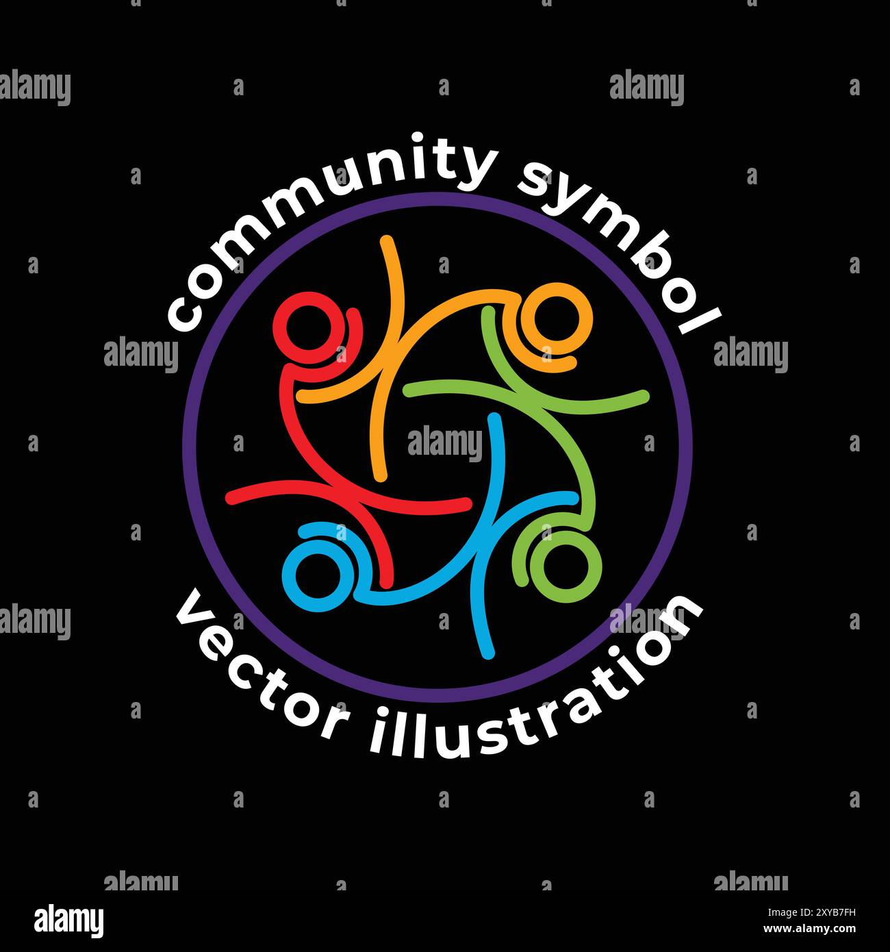 Circular Abstract Human People Family Together for Diversity Community ...