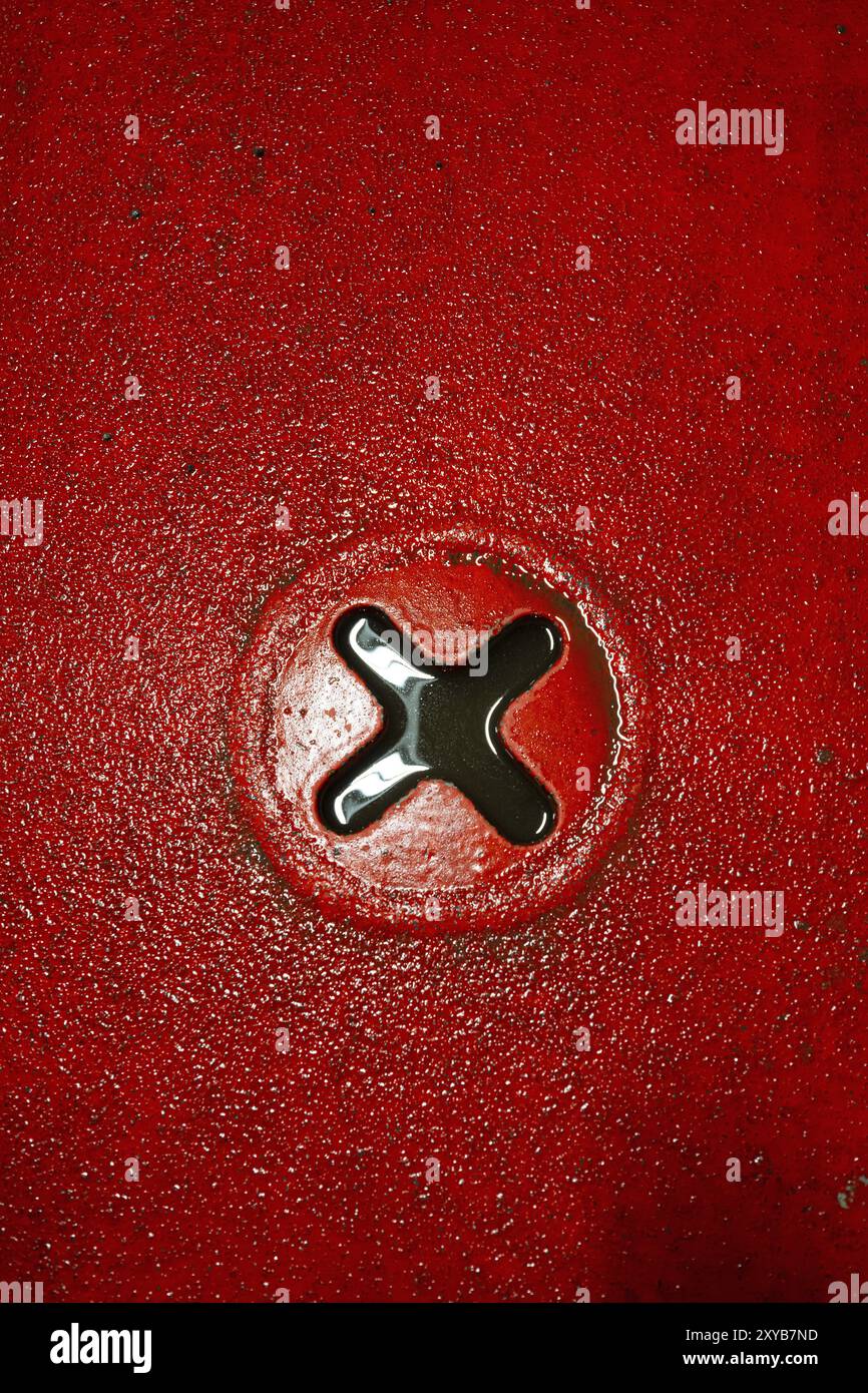 X shaped strap fastening point on a ferry deck for securing vehicles ...