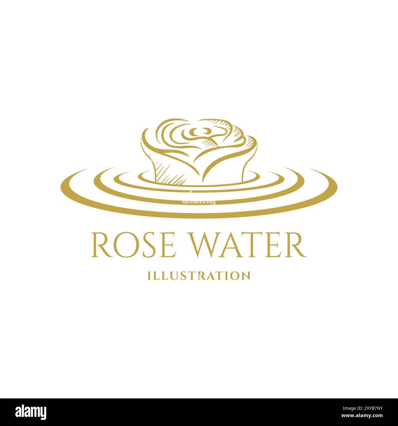 Golden Rose Flower with Pure Fresh Water Liquid Ripple Wave for Spa ...