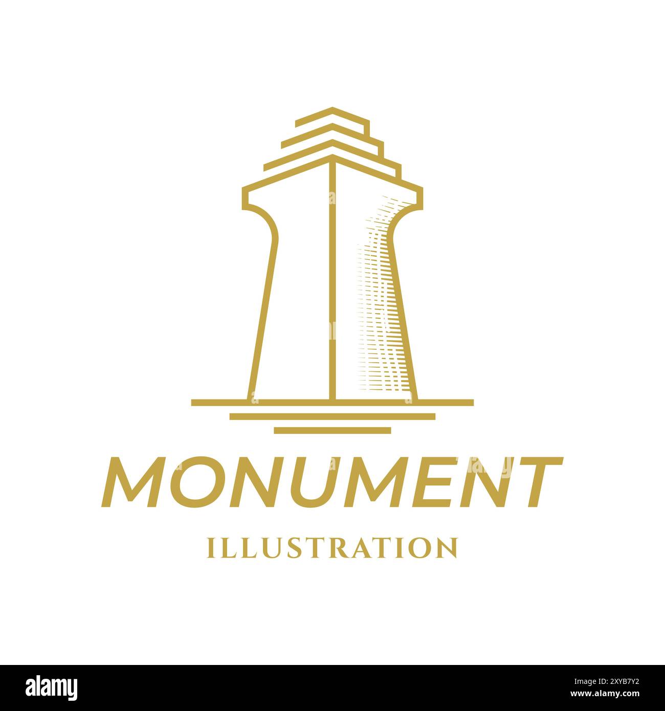 Simple Retro Old Monument Icon Illustration Vector Stock Vector Image ...