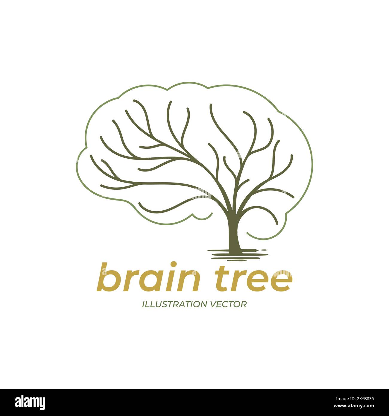 Neuron Smart Brain Tree Branch Icon Symbol Illustration Vector Stock ...
