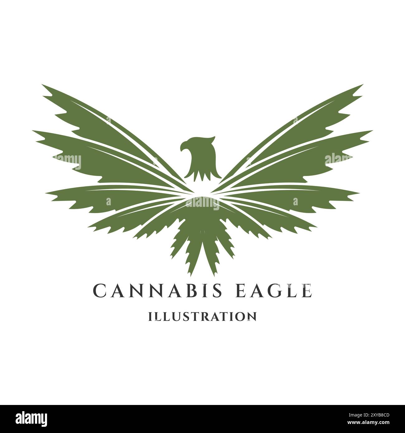 Spread Wings Eagle Hawk Falcon Cannabis Marijuana Ganja Leaf for Hemp ...