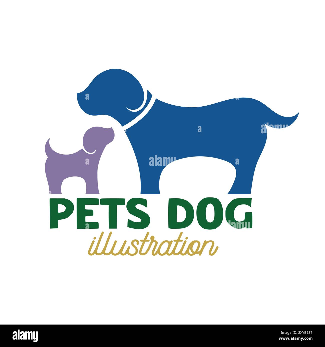 Simple Minimalist Dog Family Silhouette for Pet Store Illustration ...