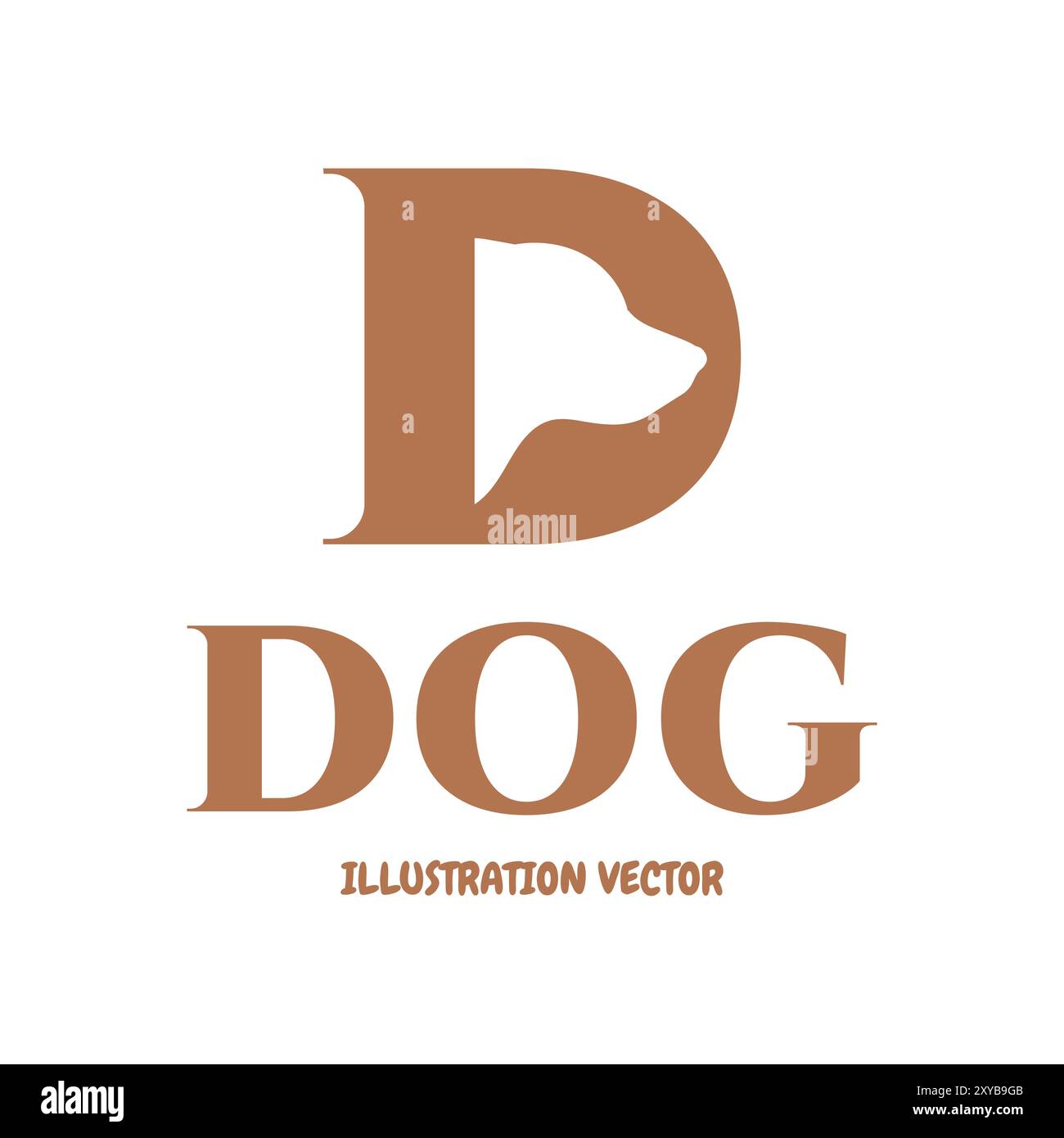 D Letter And Dog Head Illustration Symbol Design Vector Stock Vector ...