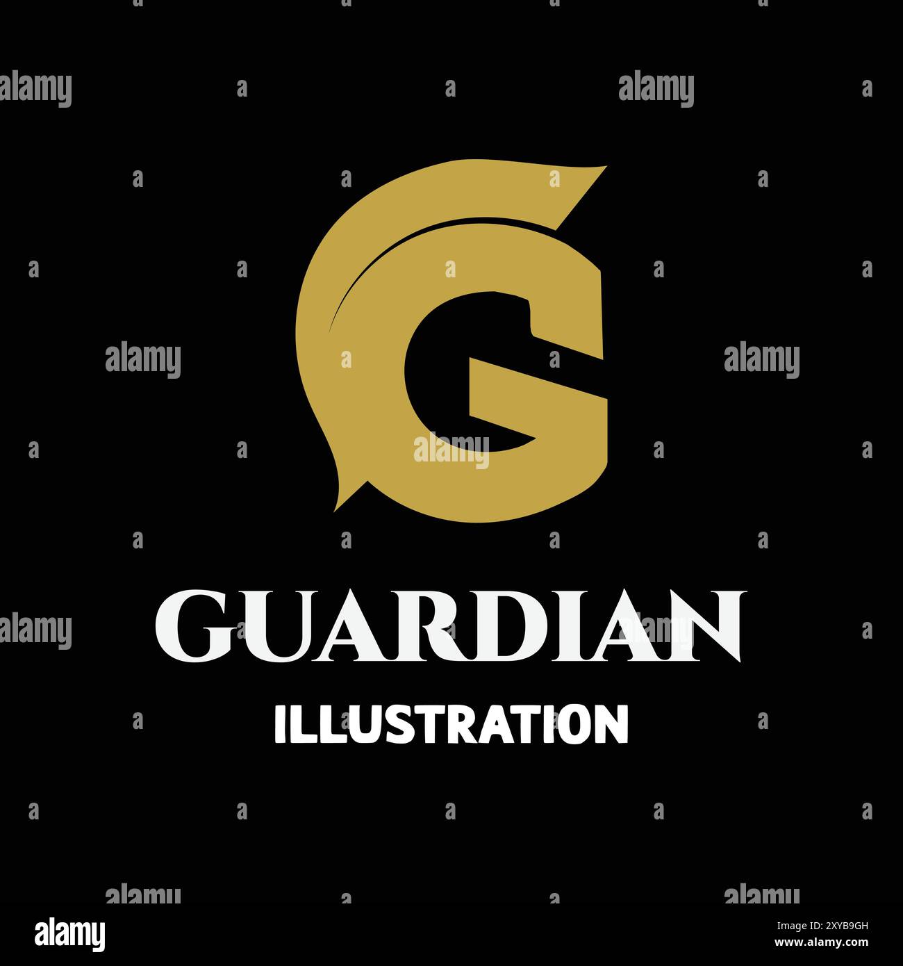 Initial Letter G for Greek Guardian Gladiator Sparta Roman Soldier Icon ...