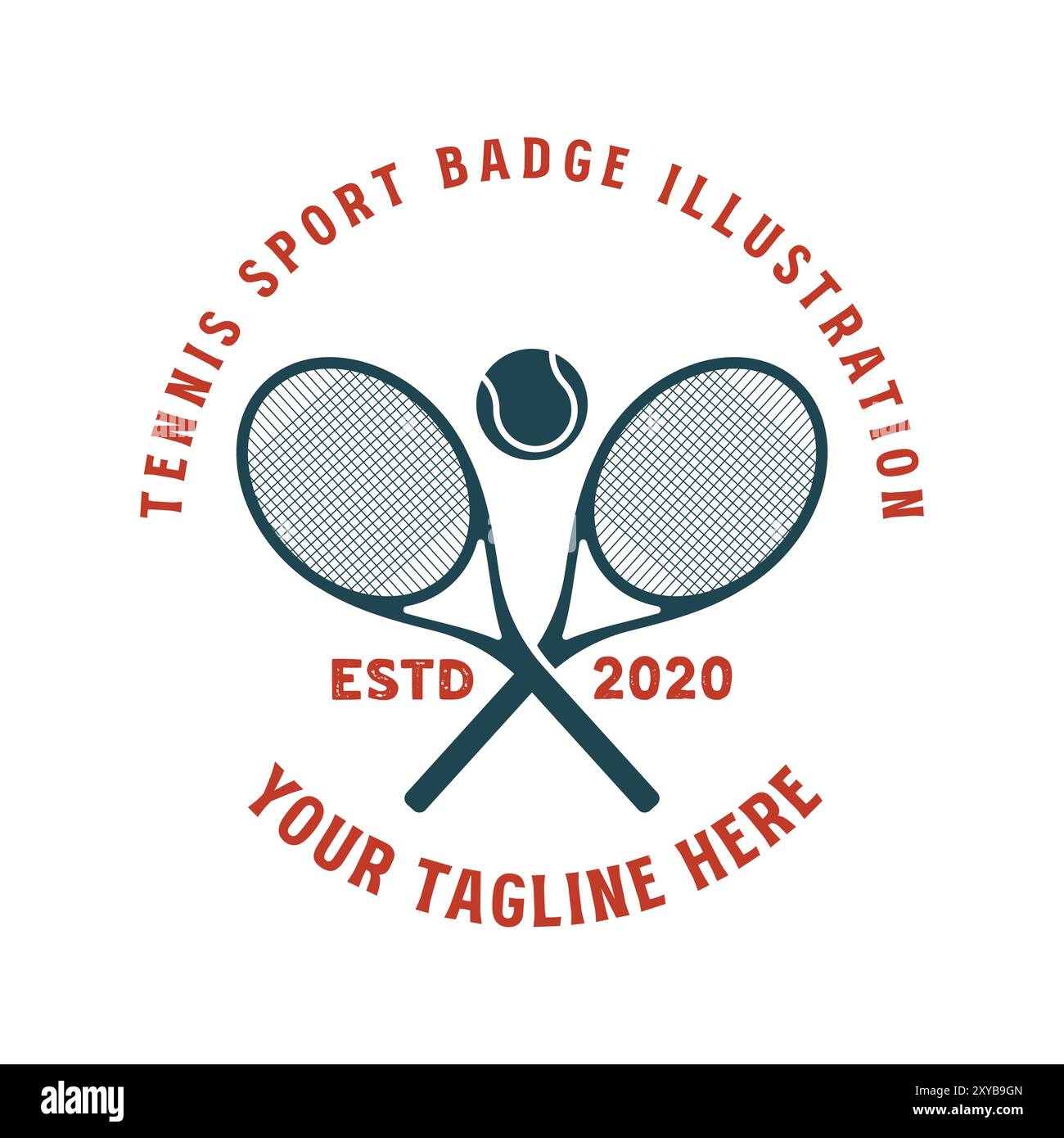 Vintage Crossed Tennis Racket and Ball for Sport Club Competition ...