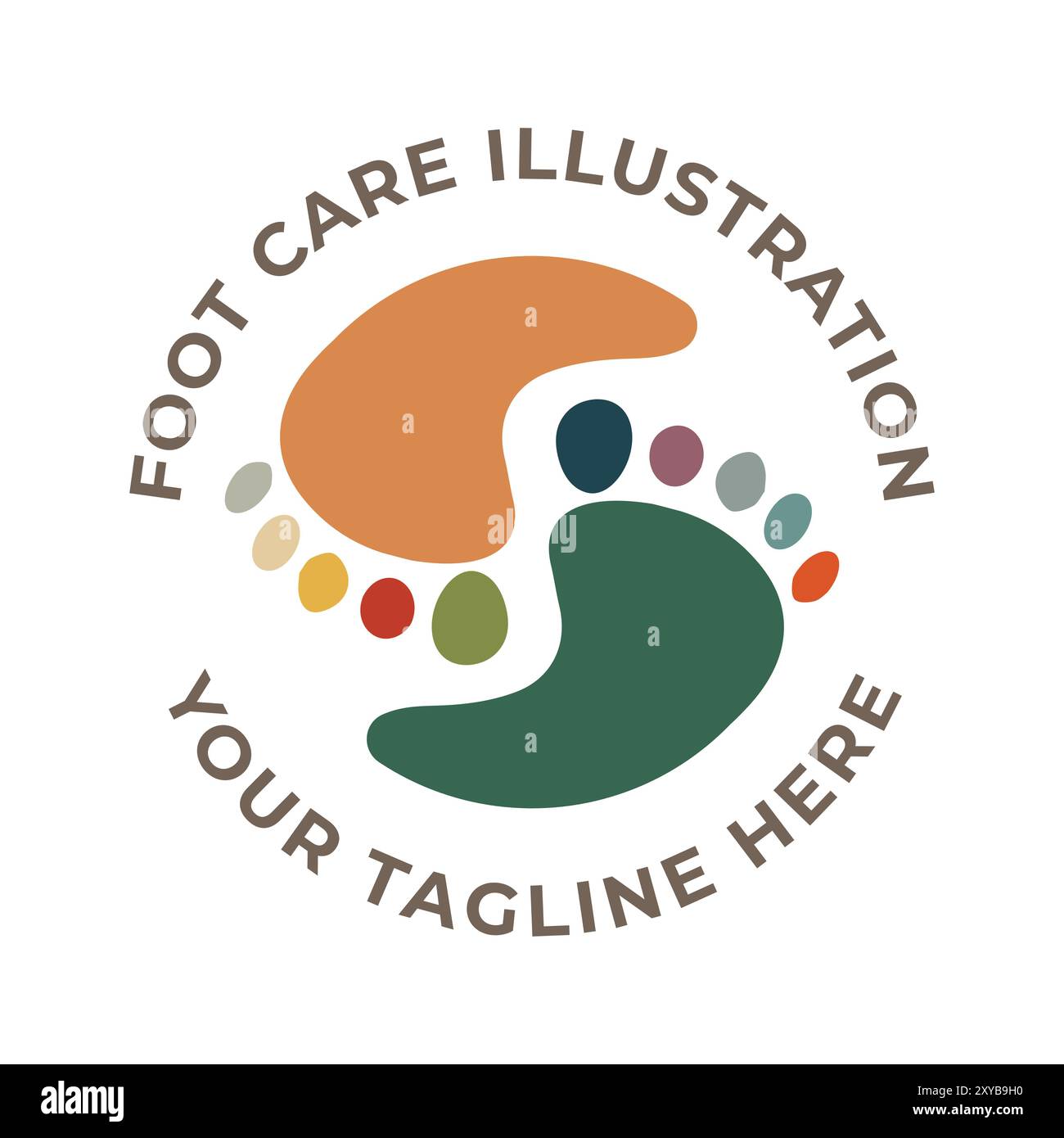 Circular Footprints for Foot Care Health Clinic Illustration Vector ...