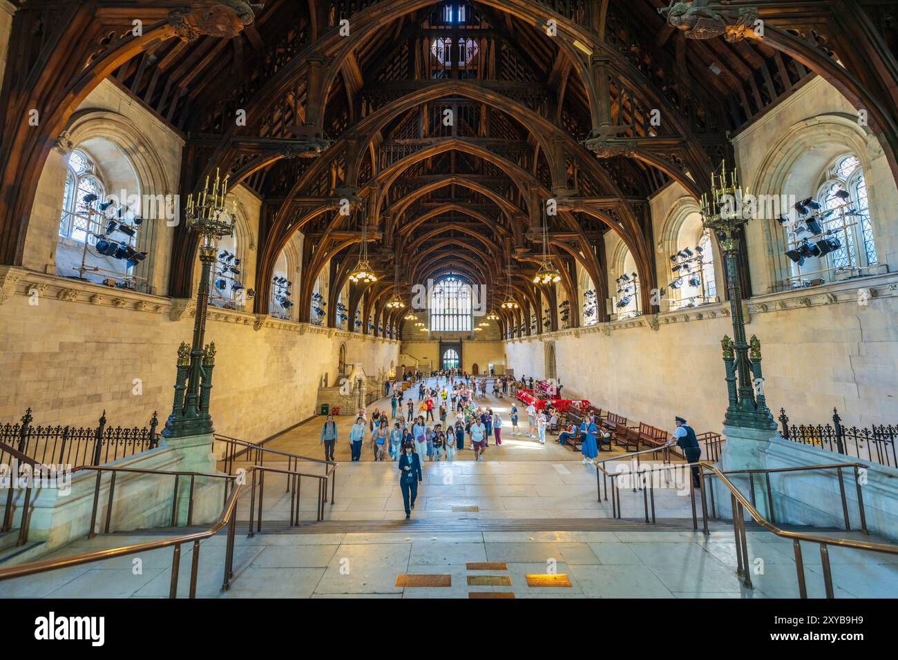 Inside Westminster Palace, UK Parliament building. Interior panoramic ...