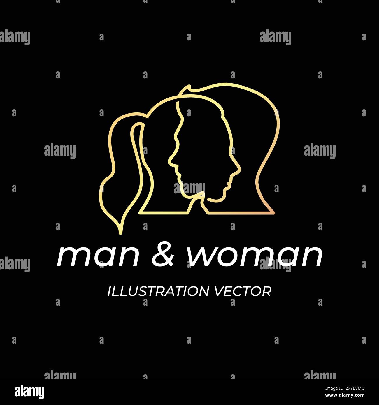 Man Woman Head Face for Communication Talk Wedding Couple Partner ...