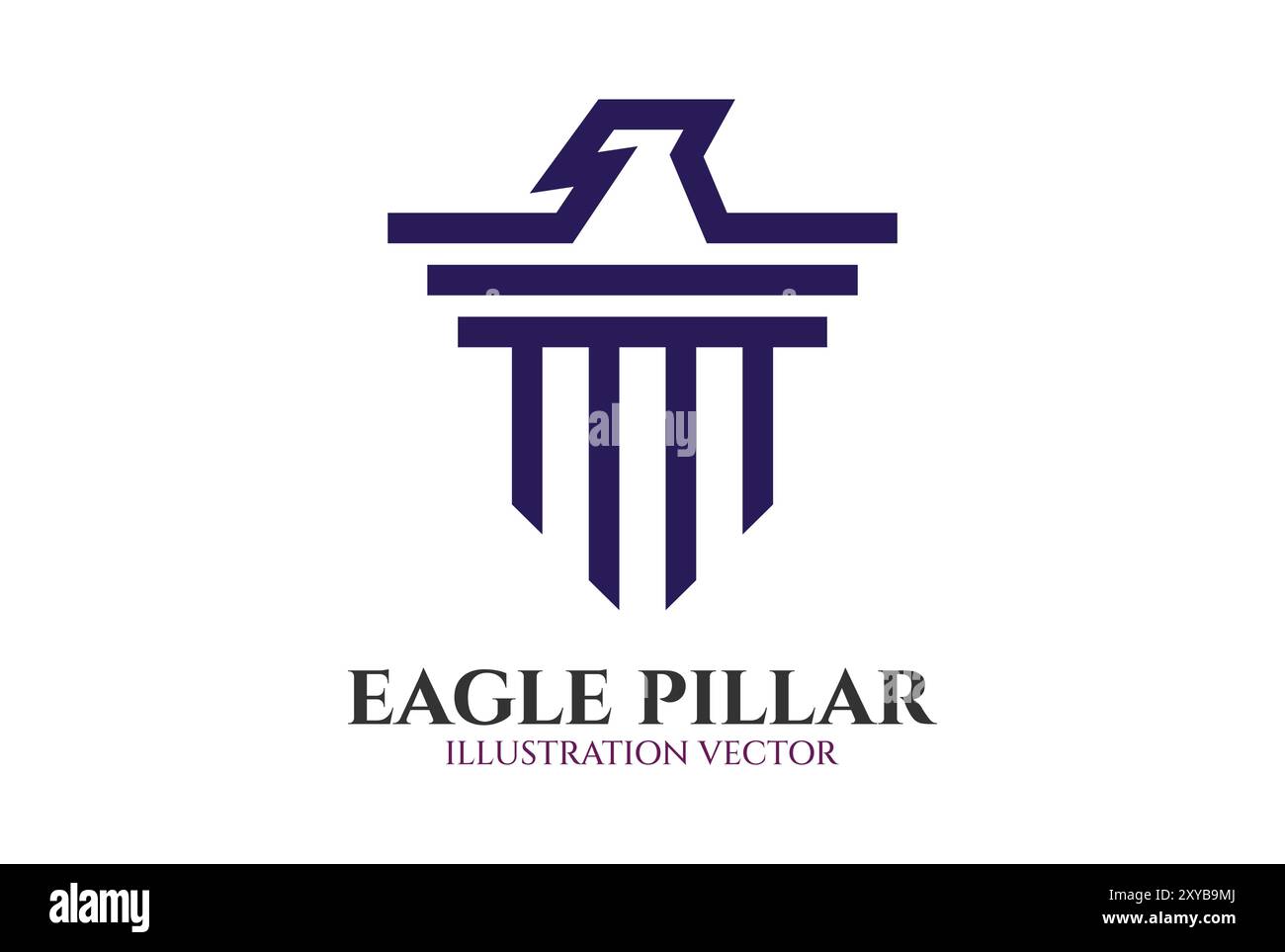 Geometric Eagle Falcon Hawk with Pillar Column for Attorney Law Icon ...