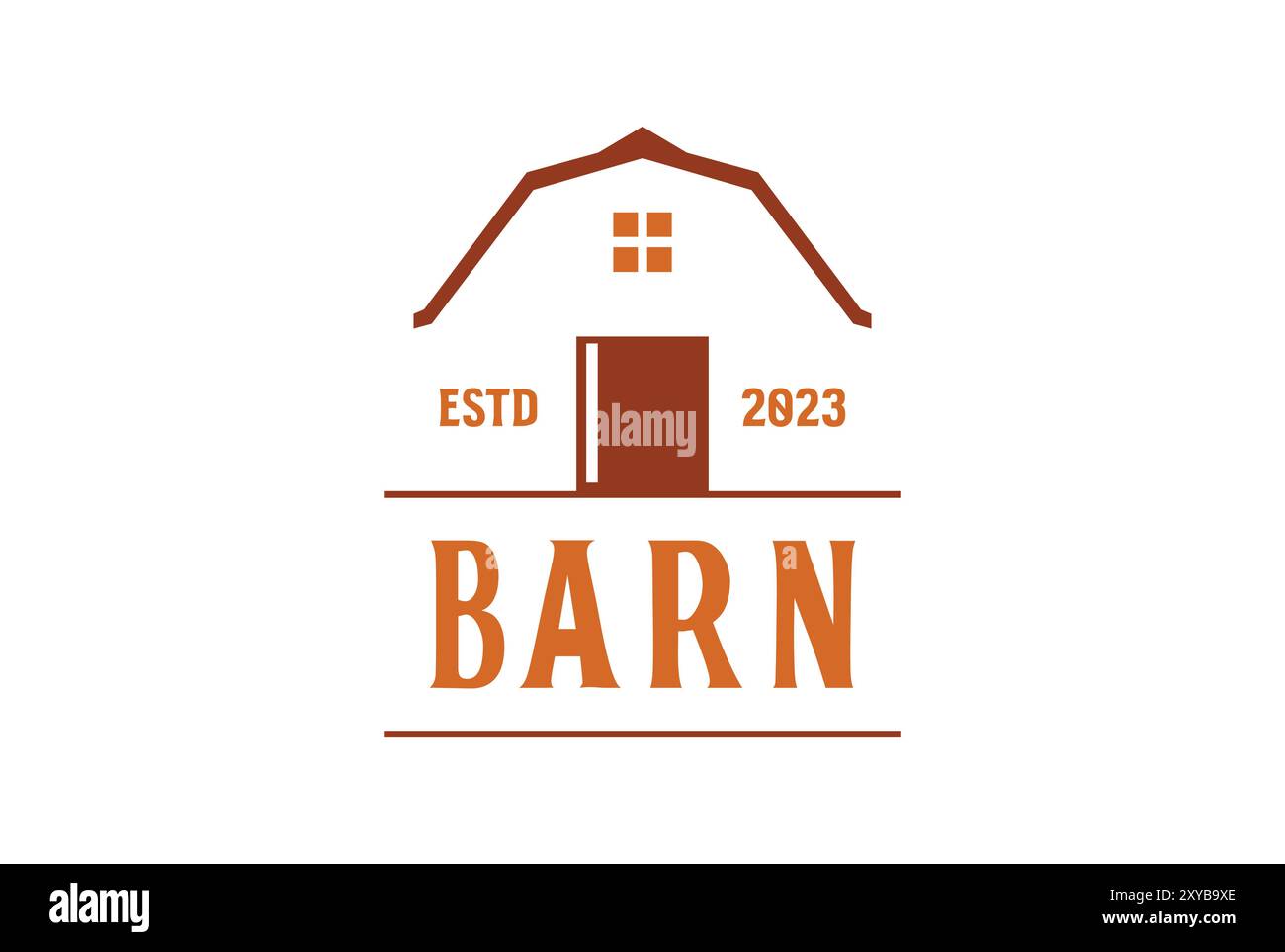 Vintage Minimalist Farming Barn Sign Symbol Illustration Vector Stock ...
