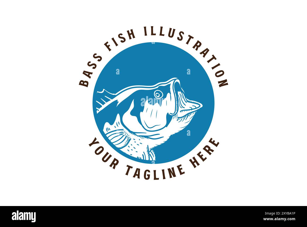 Circle Circular Round Jumping Bass Carp Bigmouth for Fishing Illustration Vector Stock Vector ...