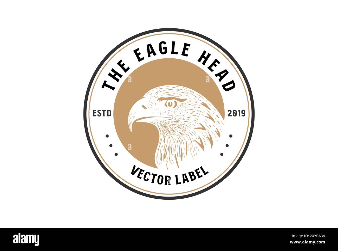 Vintage Retro Hand Draw American Bald Eagle Hawk Falcon Head Badge ...