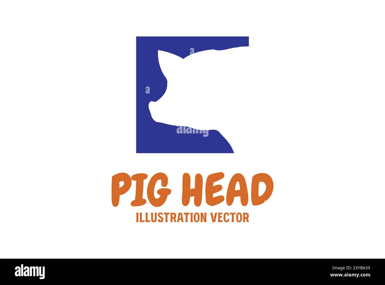 Simple Minimalist Pig Hog Head Silhouette Illustration Vector Stock ...