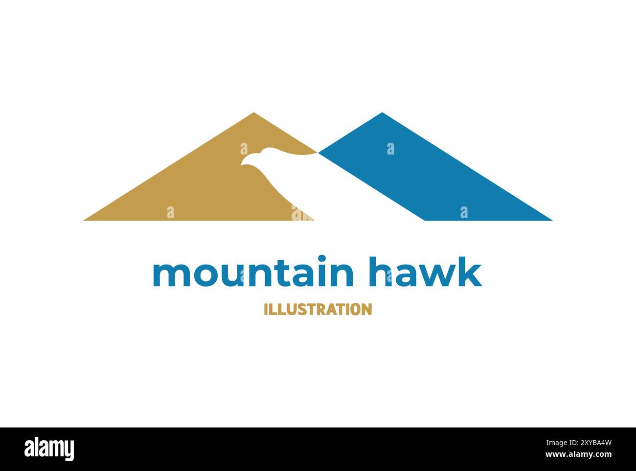 Simple Geometric Mountain Iceberg Eagle Hawk Falcon Icon Illustration ...