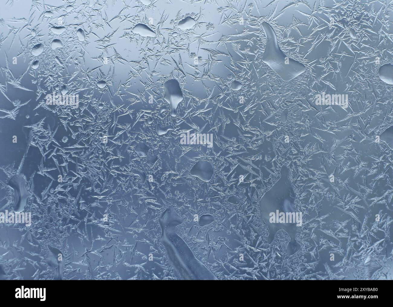 Window glass with frost and water drops Stock Photo - Alamy