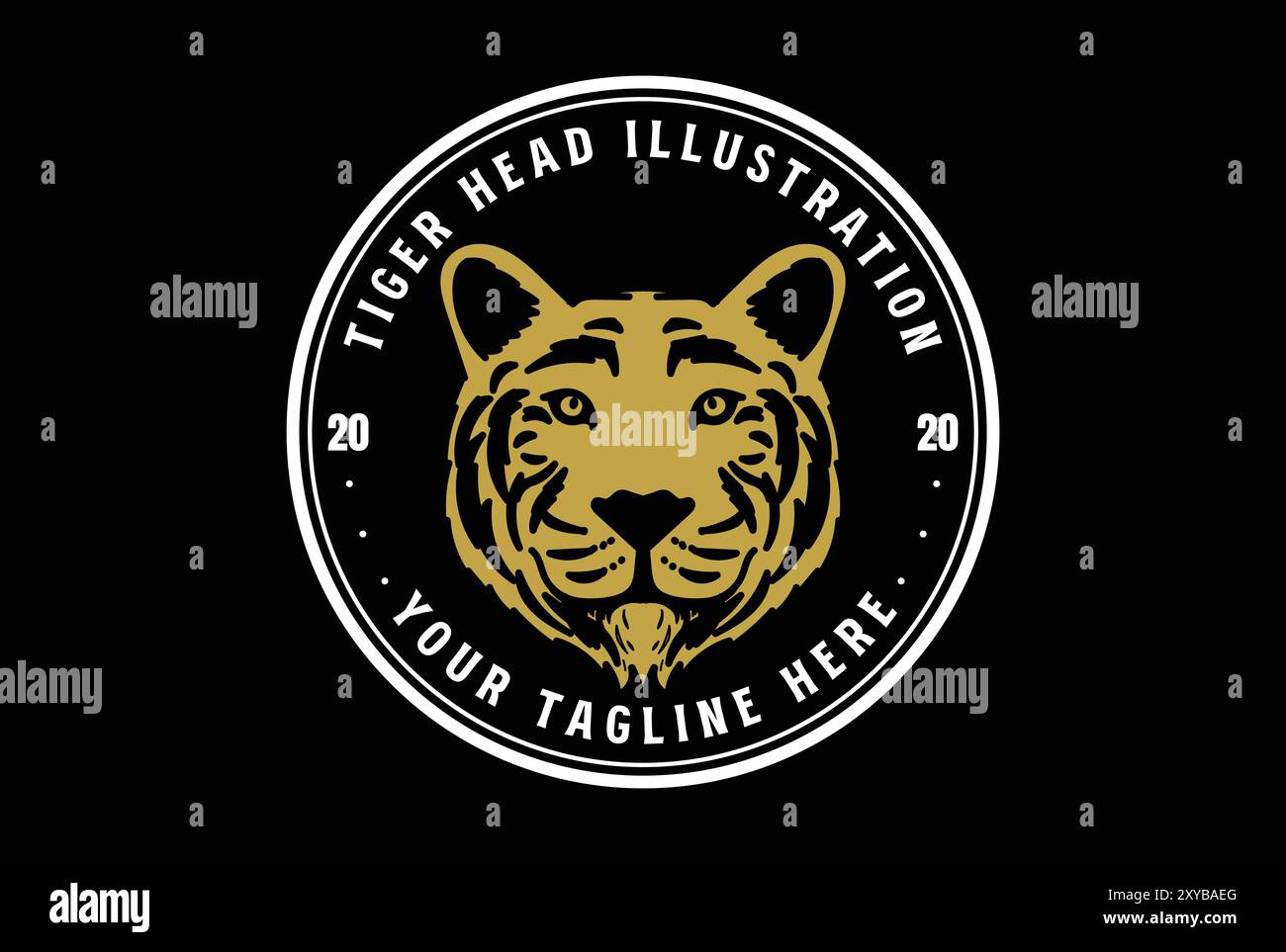 Vintage Retro Circular Tiger Jaguar Leopard Puma Head Badge Emblem ...