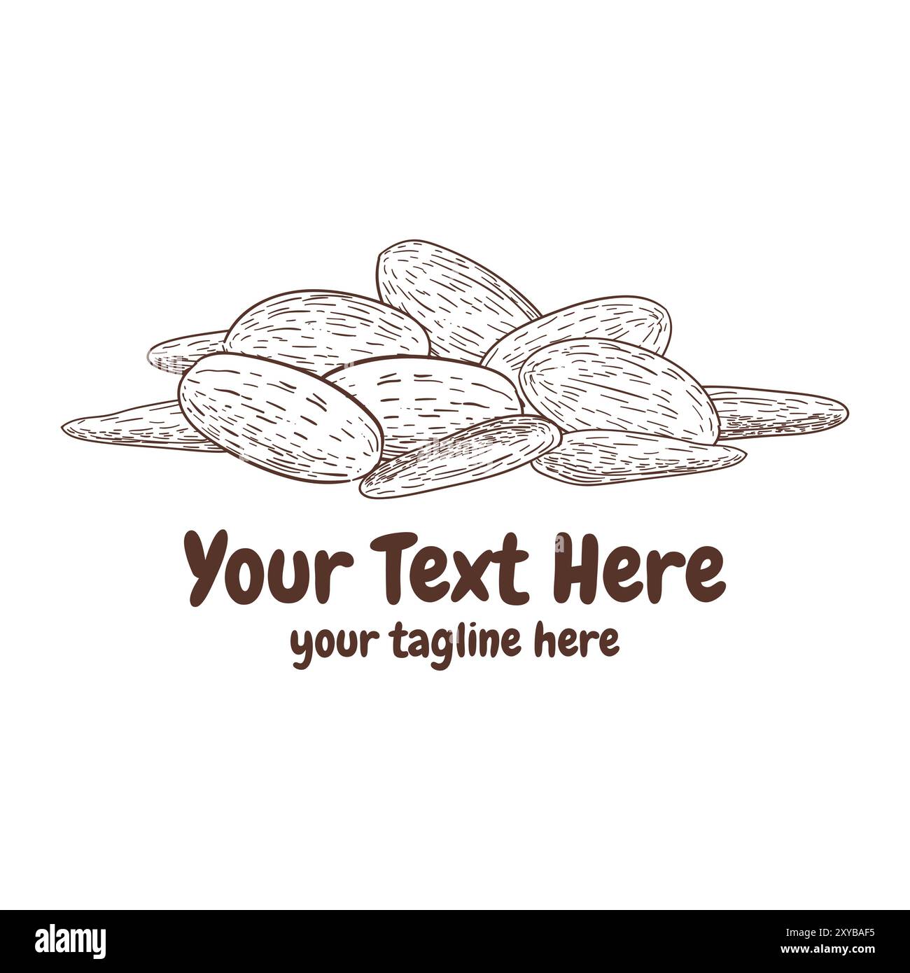 Vintage Retro Hand Drawn Sketch Cacao or Bean Nut Seed for Farm Product ...