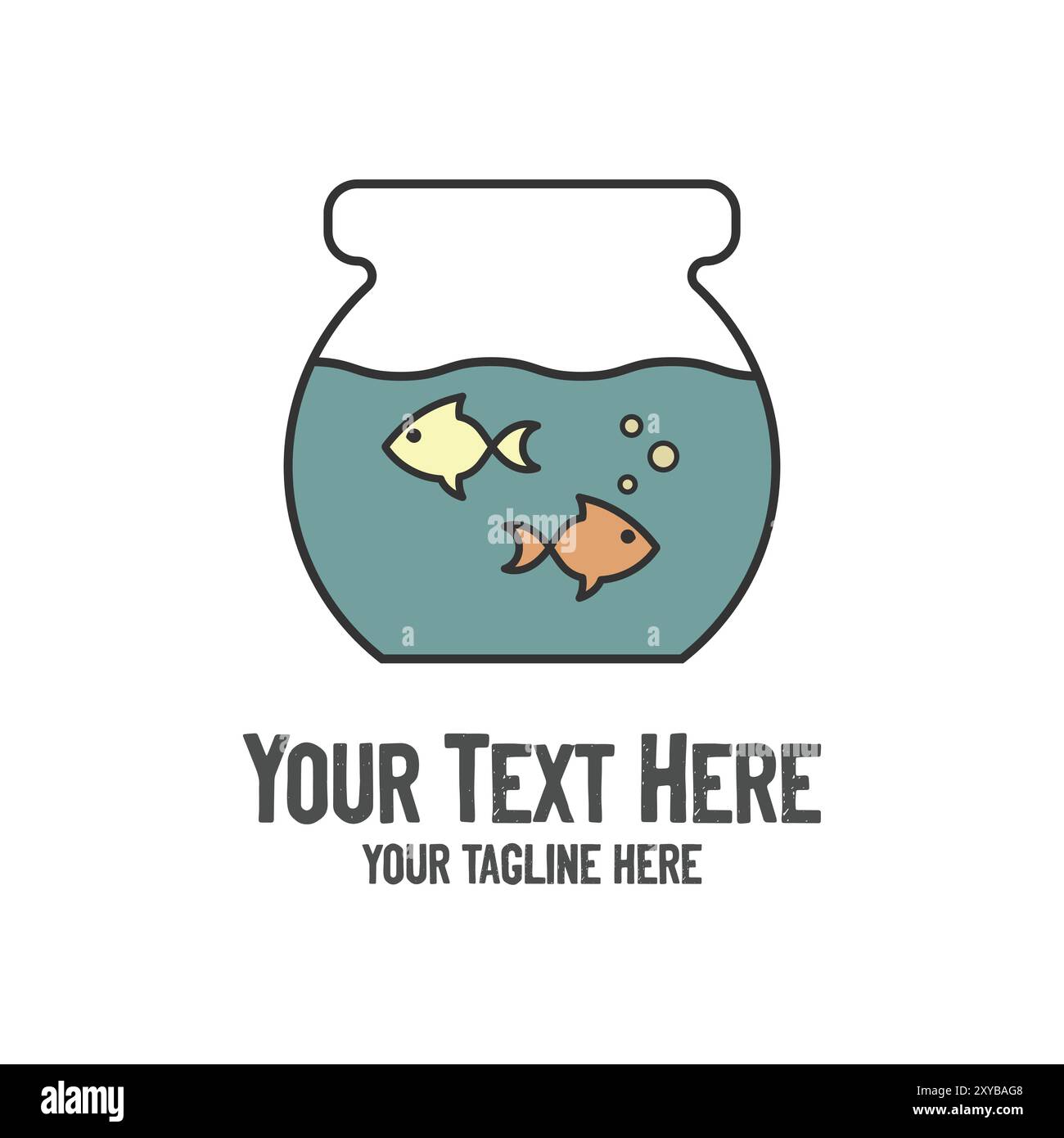 Simple Minimalist Fish Jar for Aquarium Icon Illustration Vector Stock ...