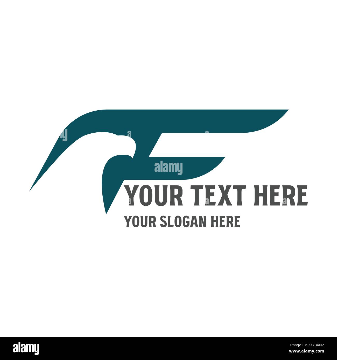 Initial Letter F for Falcon Hawk Eagle Symbol Illustration Vector Stock ...