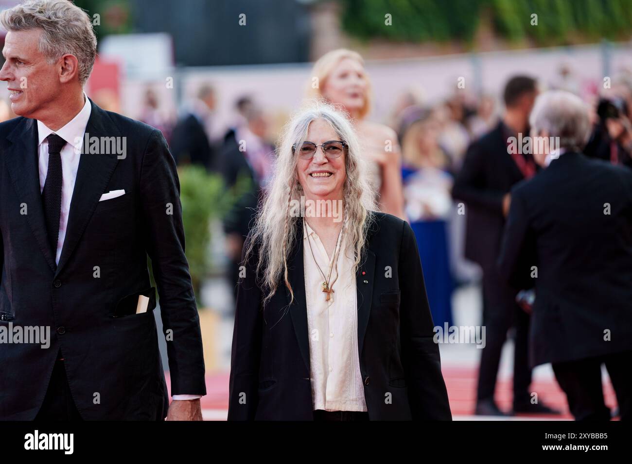 VENICE, ITALY - AUGUST 28 2024 - Opening red carpet - Patty Smith attend a red carpet for the ...