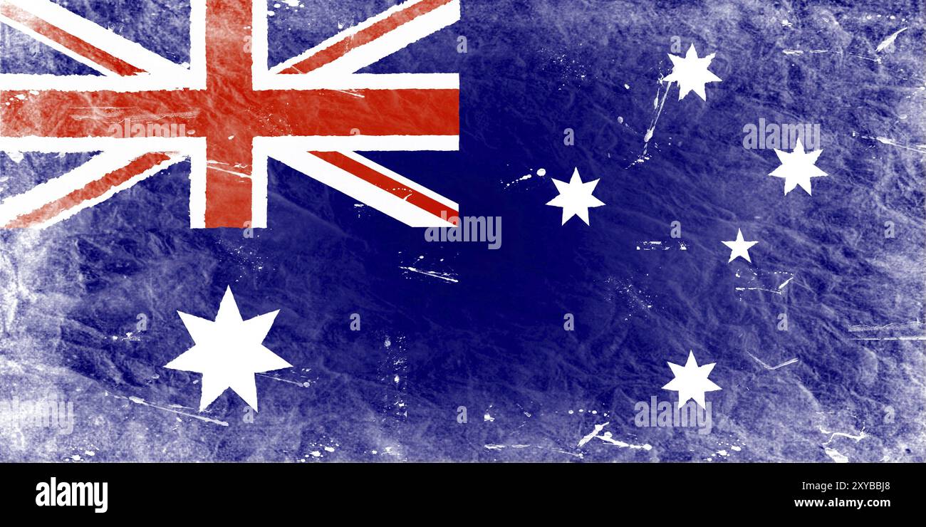 The Australian flag painted in vintage style Stock Photo - Alamy