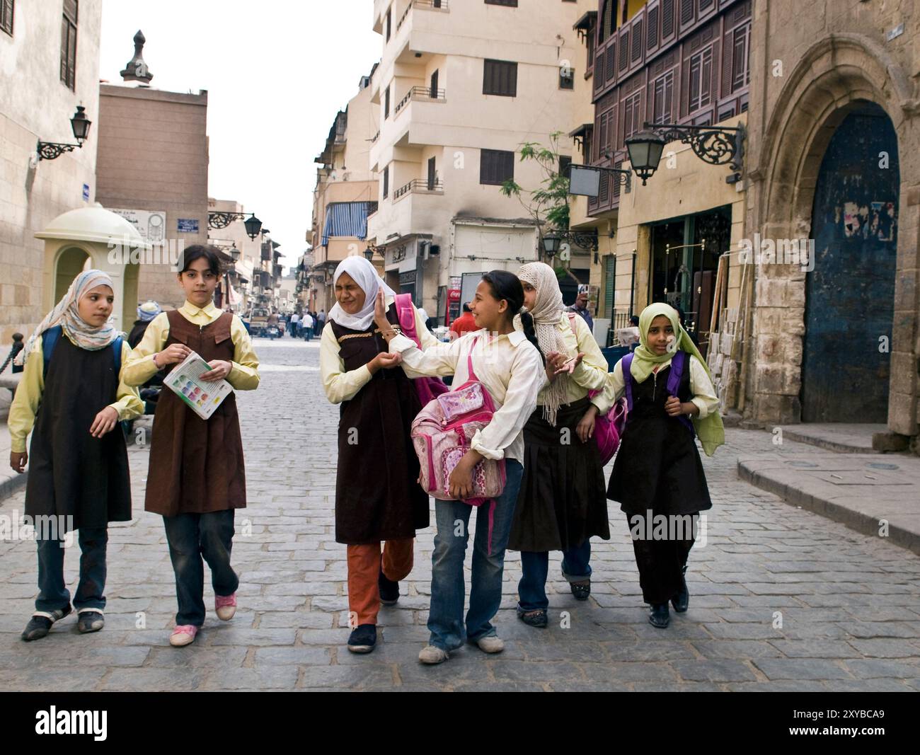 School children having fun on their way home Stock Photo - Alamy