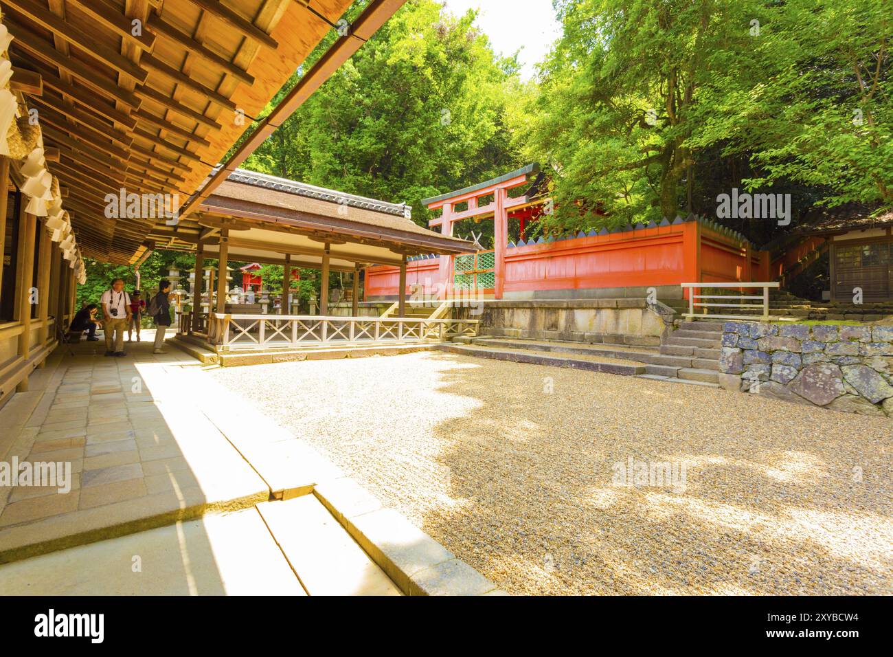 Perfectly raked rock garden at rear of Kasuga-Taisha Shinto shrine at ...