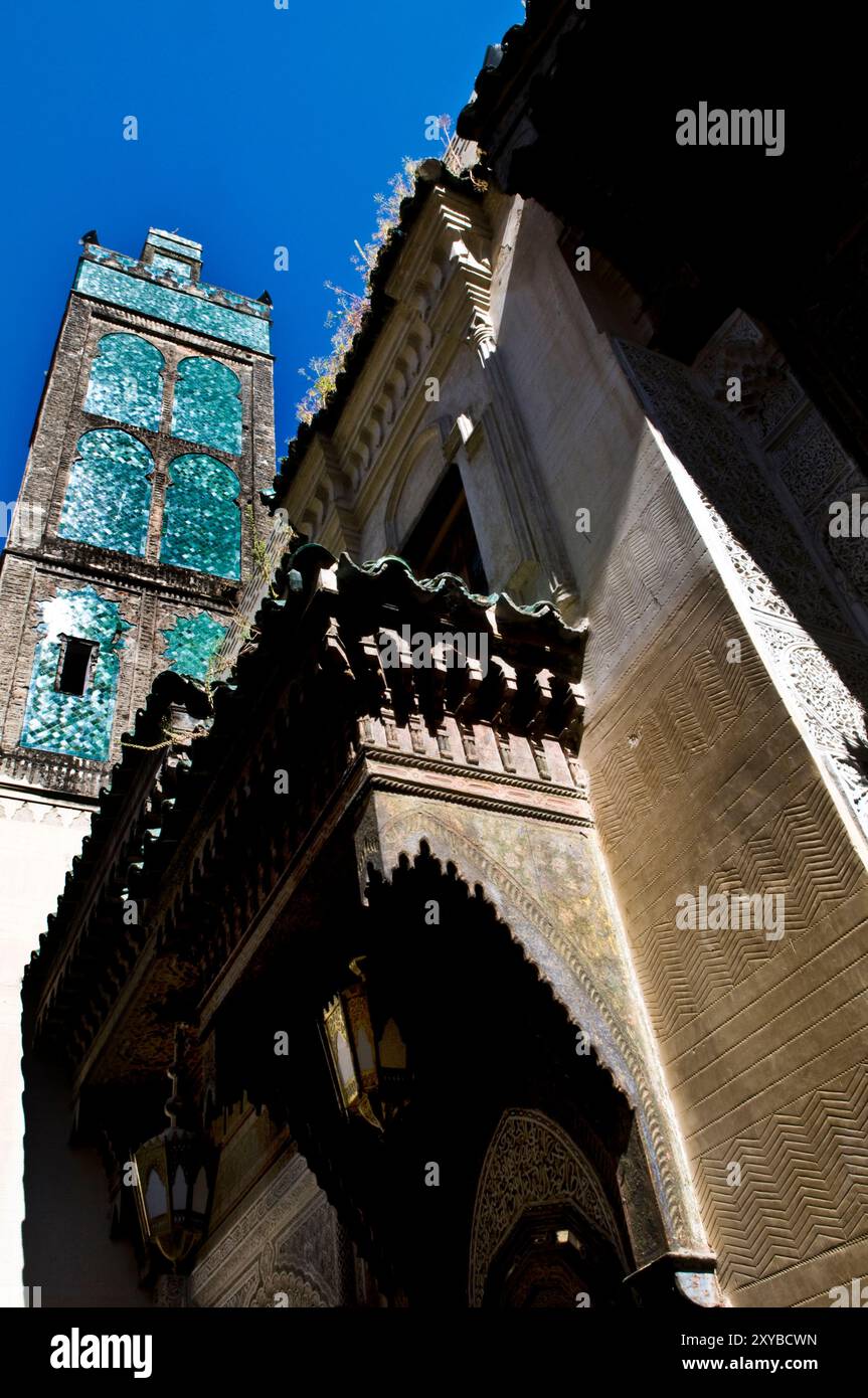 The Zawiya of Sidi Ahmed al-Tijani mosque in the old medina in Fez ...