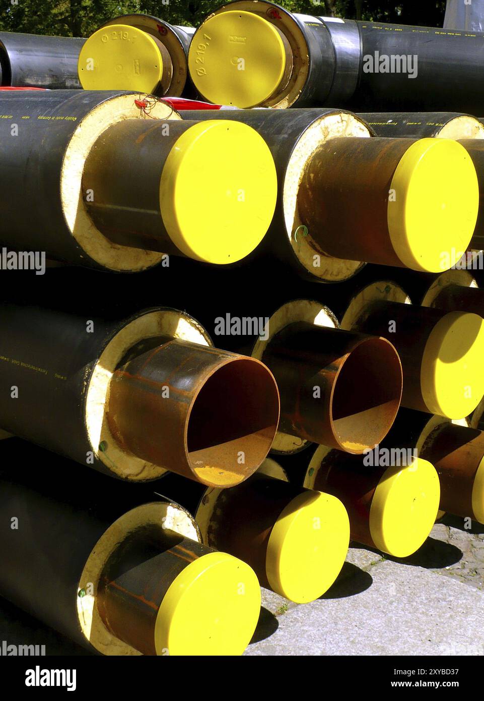 Long-distance heating tubes made of steel Stock Photo - Alamy