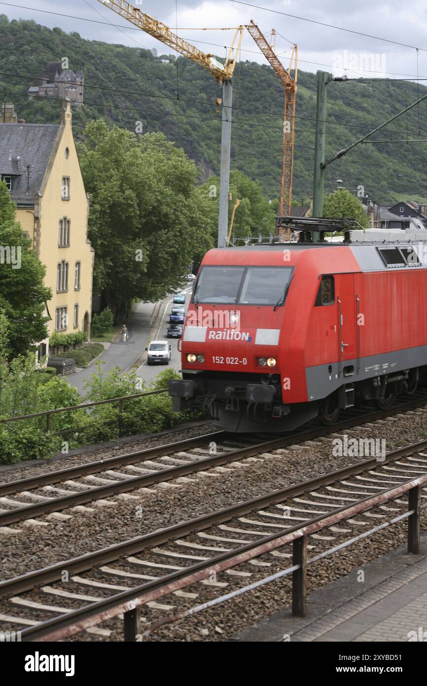 Goods train on the track Stock Photo - Alamy