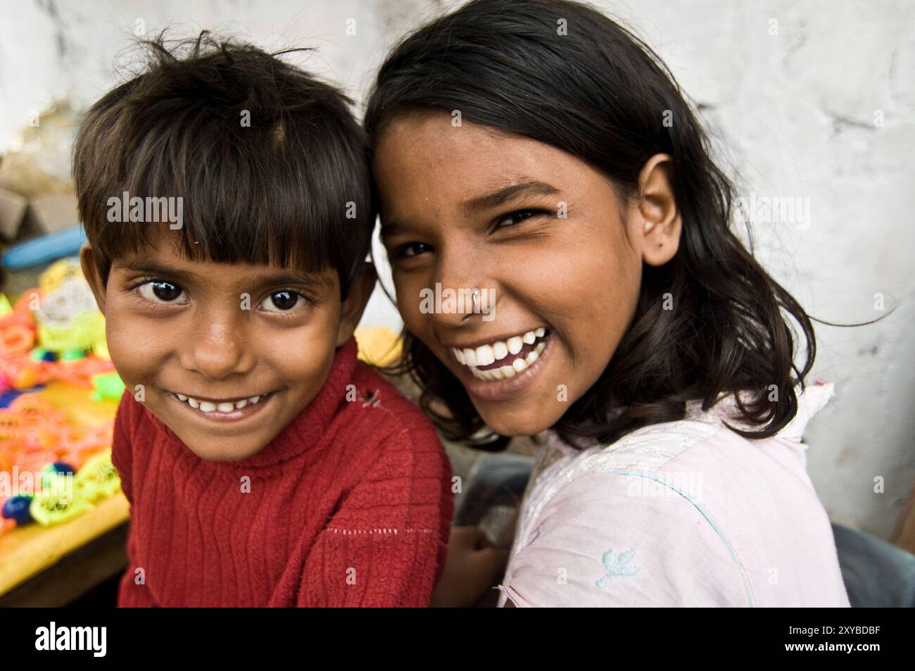 Kids smiling at camera in street hi-res stock photography and images ...