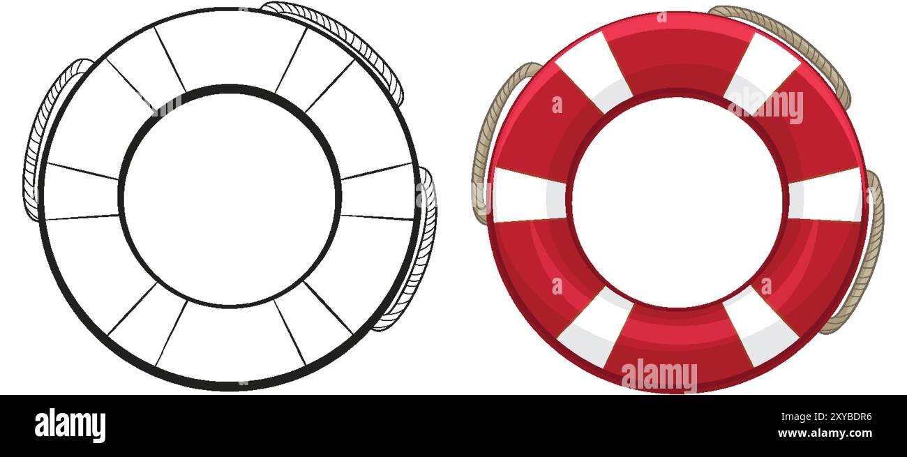 Vector illustration of lifeguard safety ring Stock Vector Image & Art ...