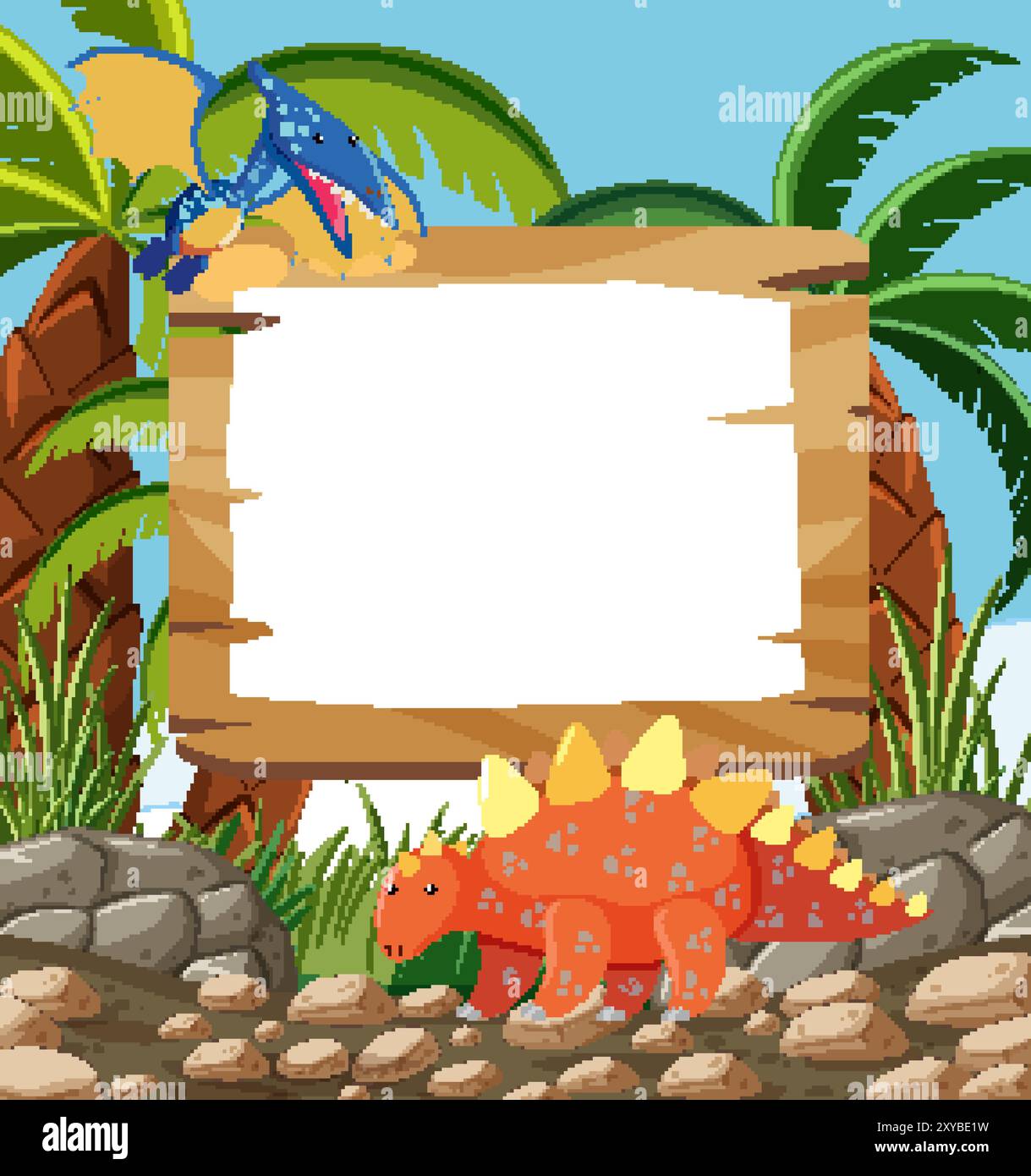 Dinosaur with blank sign hi-res stock photography and images - Alamy