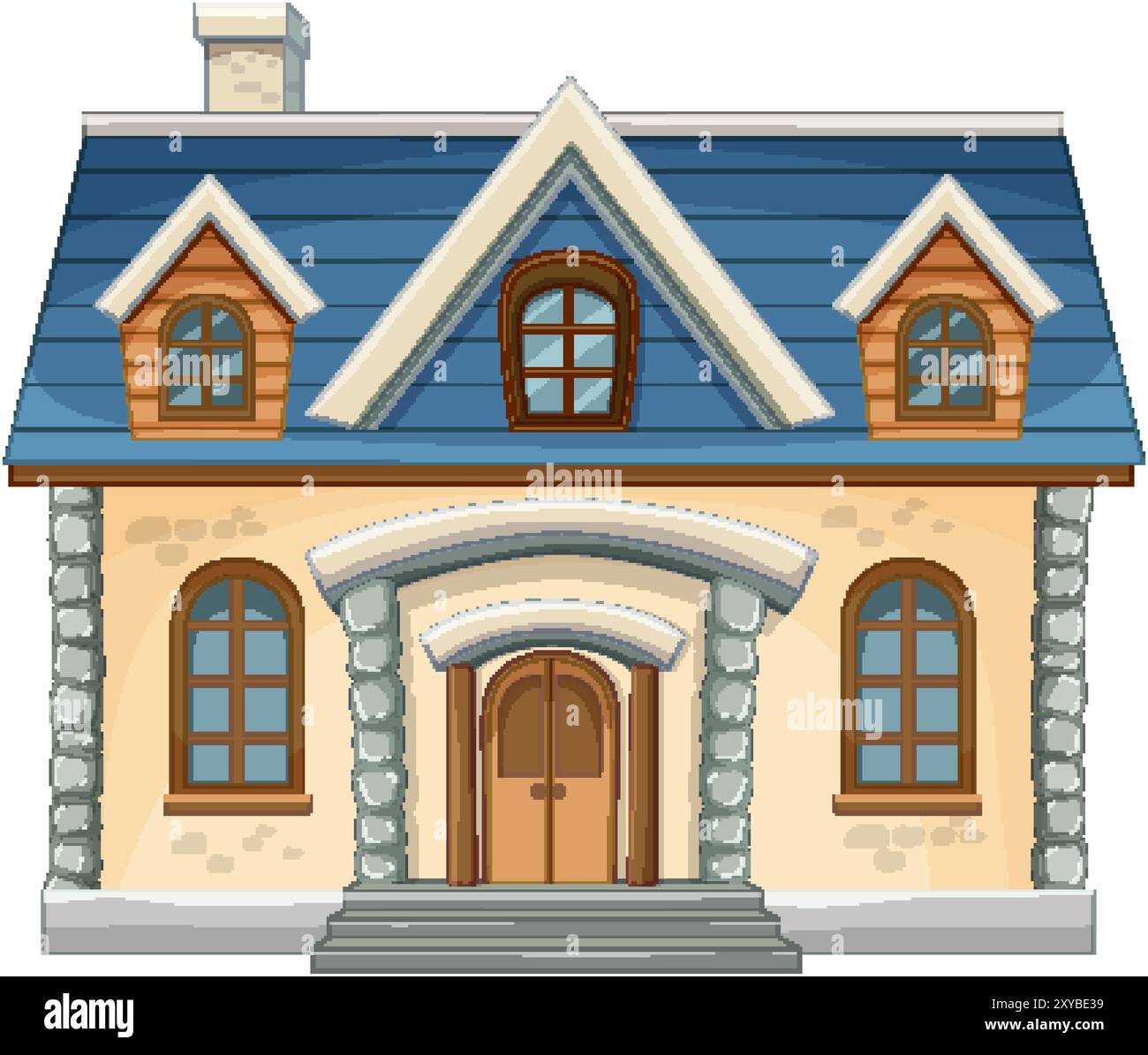 Chimney on roof blue Stock Vector Images - Alamy