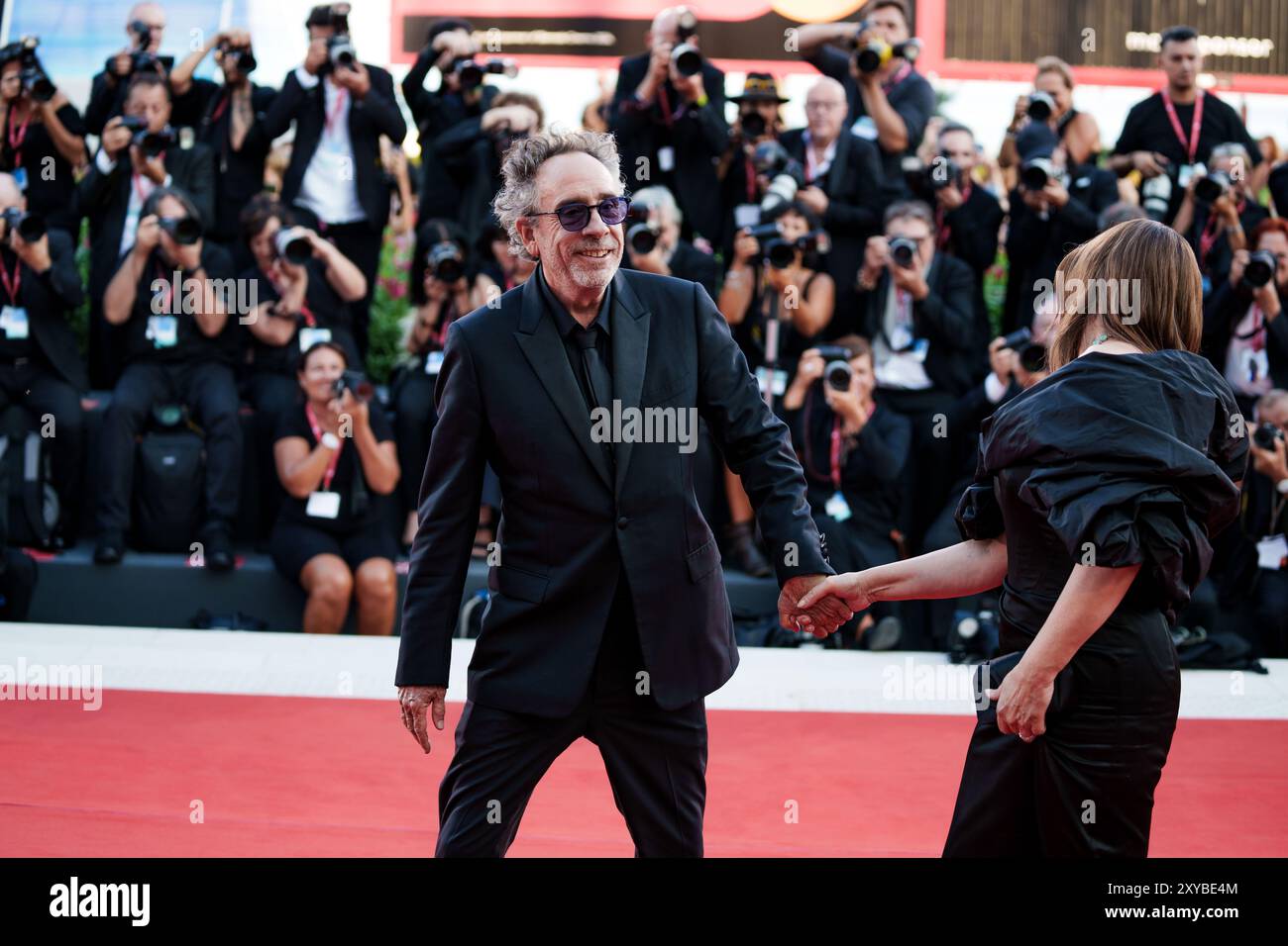 VENICE, ITALY - AUGUST 28 2024 - Opening red carpet - Tim Burton and ...
