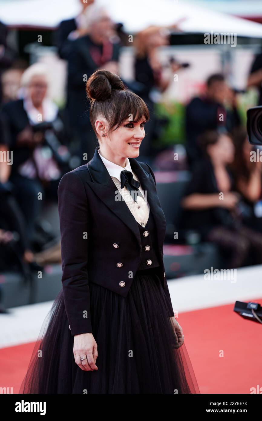 VENICE, ITALY - AUGUST 28 2024 - Opening red carpet - Winona Ryder ...