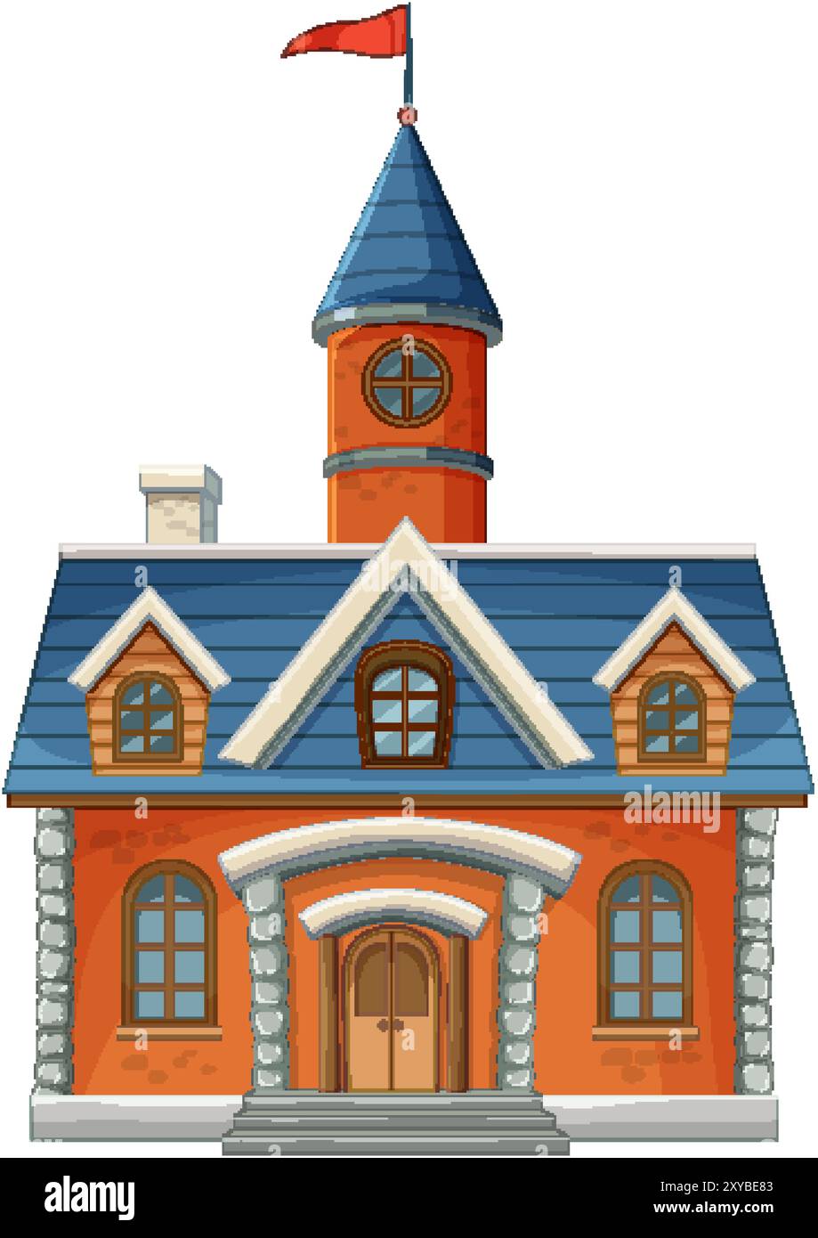 Charming red house Stock Vector Images - Alamy