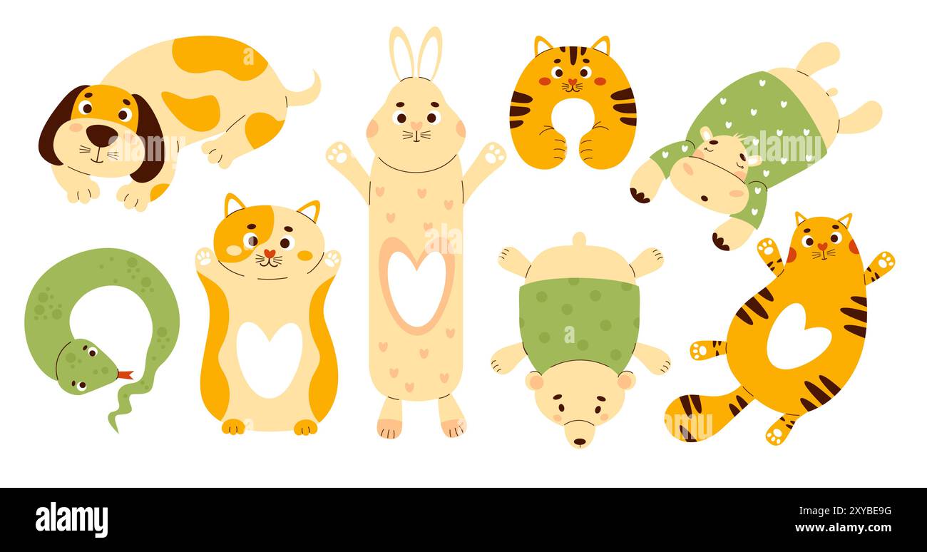 Collection of children plush animal toys. Soft large anti-stress cuddly ...