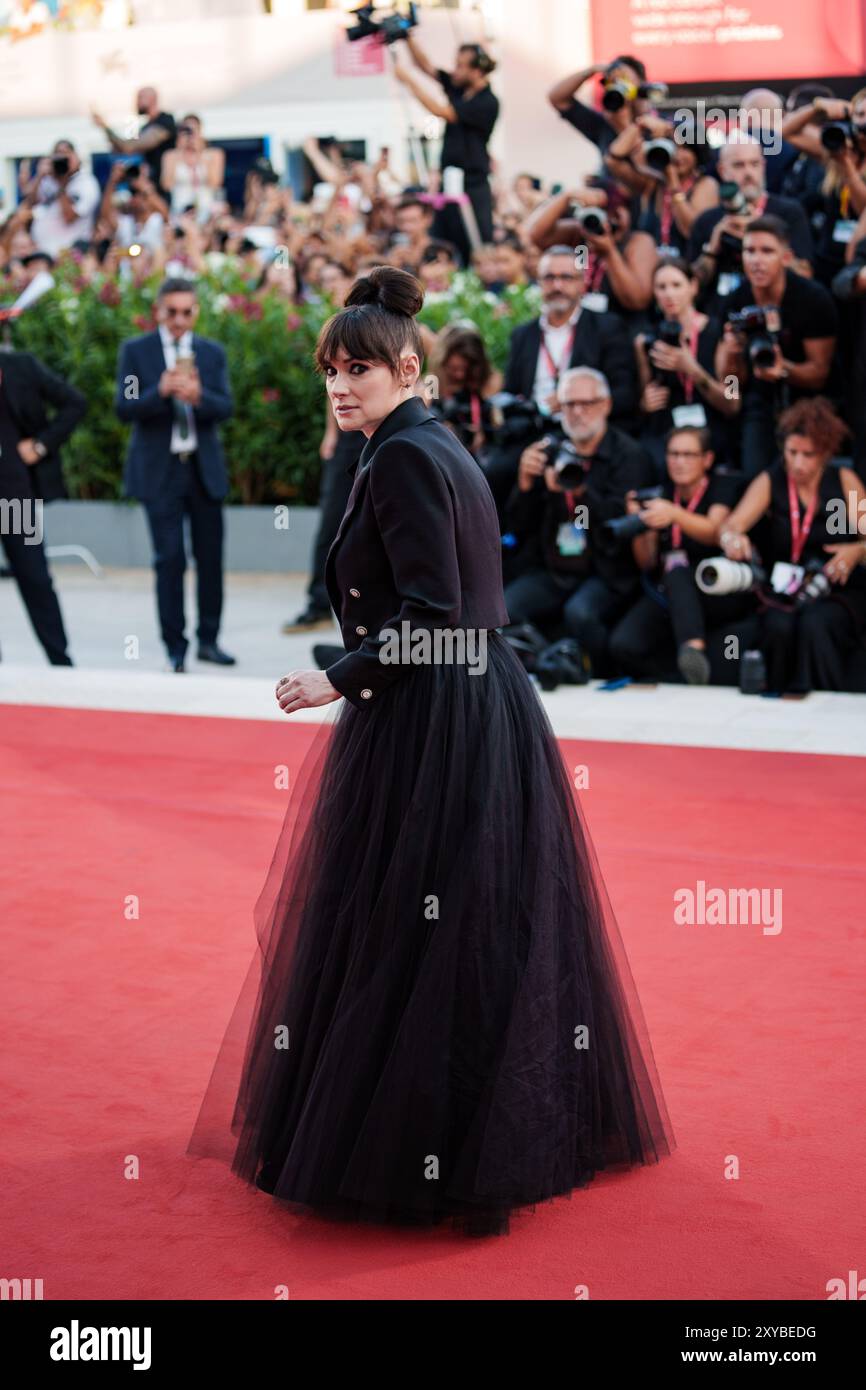 VENICE, ITALY - AUGUST 28 2024 - Opening red carpet - Winona Ryder ...