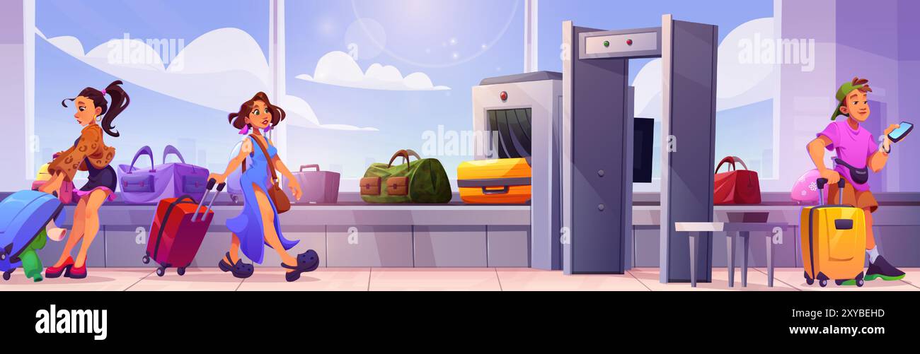 Waiting for transit train in airport Stock Vector Images - Alamy