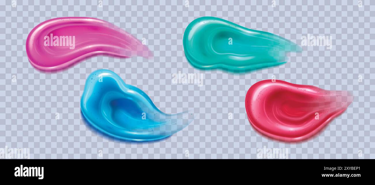 Toothpaste smear texture. Cosmetic gel swatch isolated on transparent ...