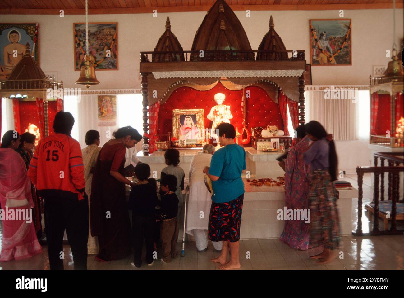Indian people praying at Shree Jalaram Aradhana Temple, Nakuru, Kenya ...