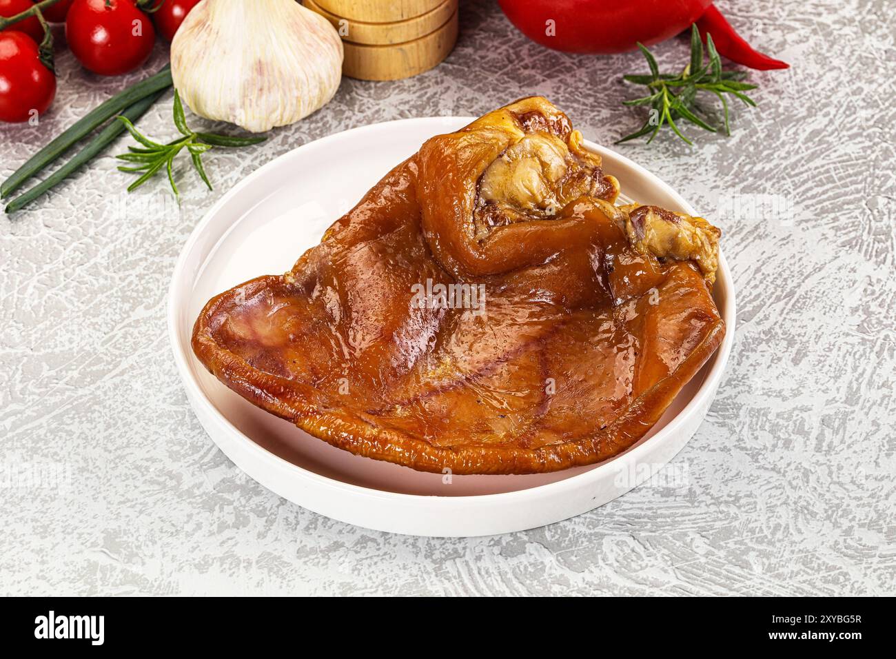 Chinese cuisine - Smoked pork ear snack appetizer Stock Photo - Alamy
